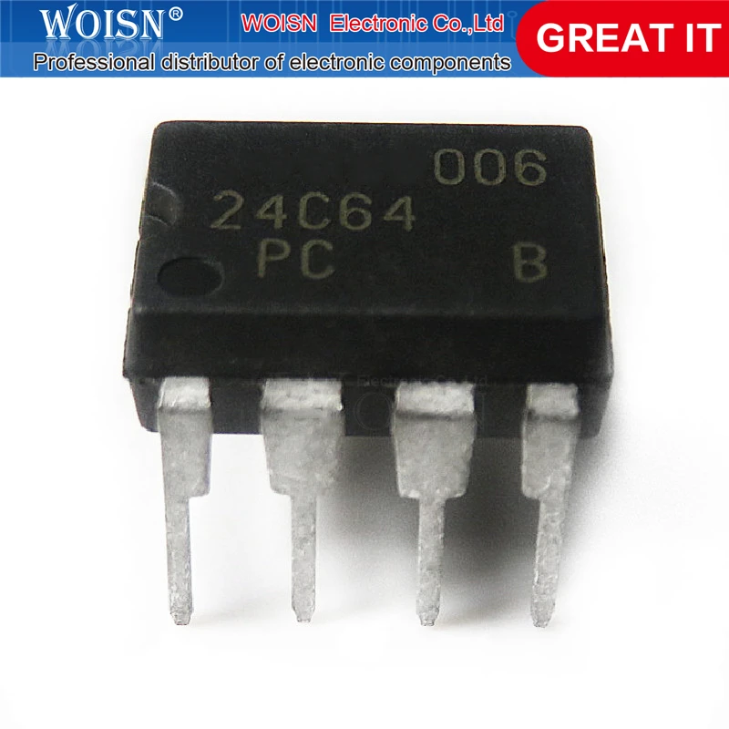 5pcs/lot New At24c64n At24c64an 24c64 24c64an At24c64 Dip-8 Eeprom ...