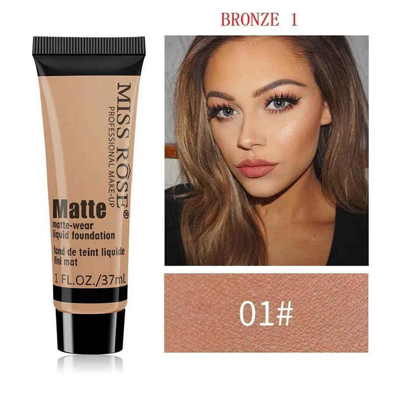 37ML Matte Face Liquid Foundation Natural Cream Concealer Primer ...