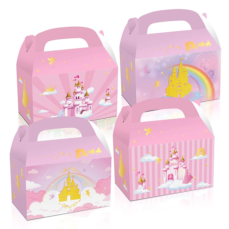 12Pcs/lot Lovely Princess's castle candy box Rainbow castle gift box ...
