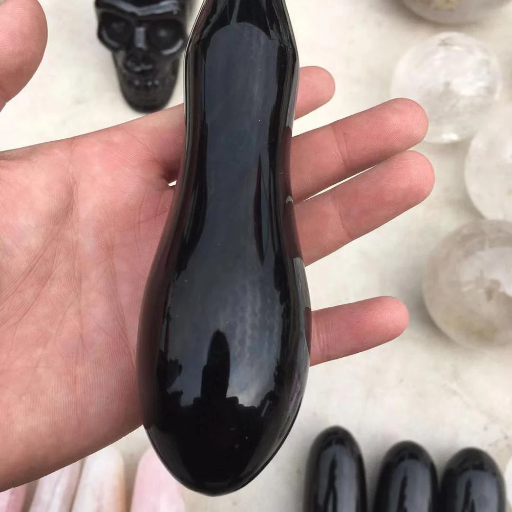 Natural Quartz Crystal Massage Wand Obsidian Rose Quartz Wand Shiva ...