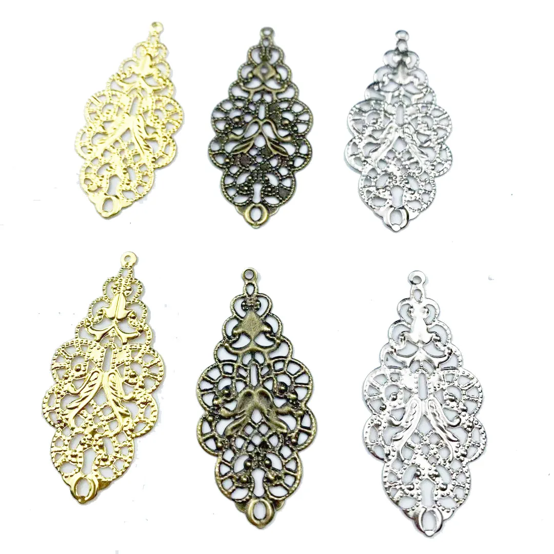 20pcs-20x42mm-Filigree-flower-Wraps-Metal-Charms-For-Embellishment ...