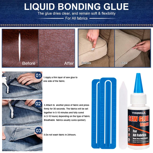 New Upgrade Washable Rubber Fabric Sew Liquid Glue Repair Kit for ...