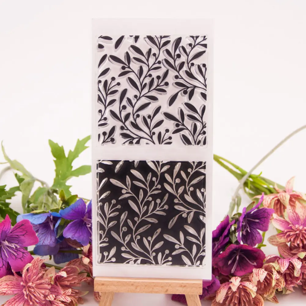 Tree Branch Leaves Diy Stamp Christmas Transparent Silicone Clear Stamp ...