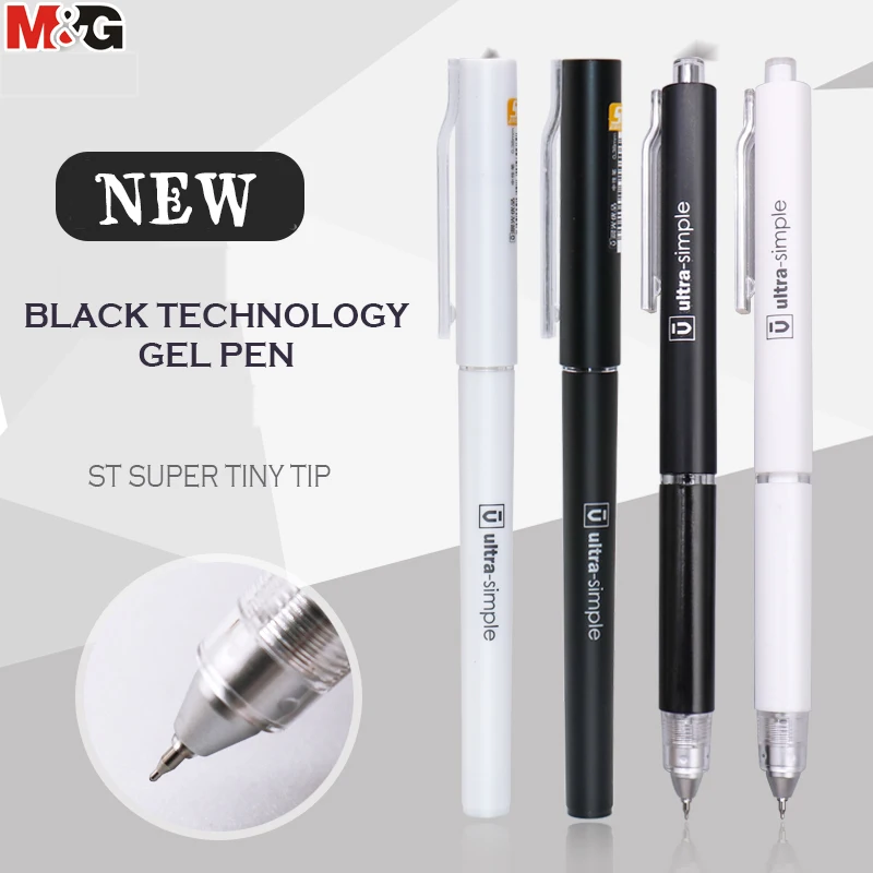 M-G-10pcs-lot-0-38mm-0-5mm-Ultra-Fine-Black-Technology-Gel-Pen-Black ...