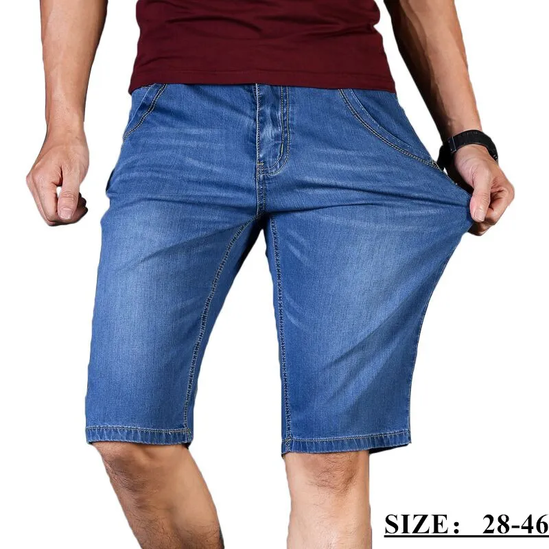 plus-size-40-42-44-46-Summer-Thin-New-Men-Business-Denim-Shorts-Fashion ...