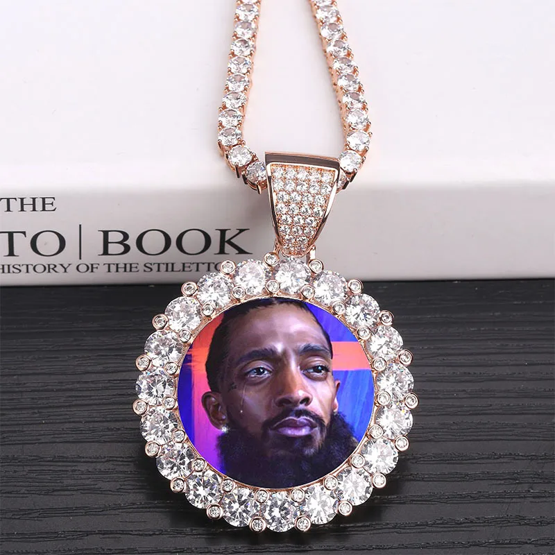 Dnschic Hip Hopcustom Photo Pendant Memory Medallion Iced Out Roundness ...