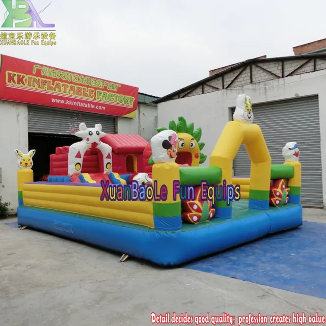 Sport theme inflatable bouncy playground inflatable bouncer with slide ...
