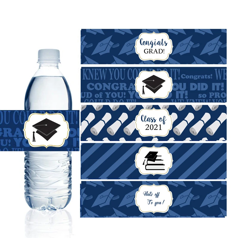 Party Décor Congrats Grad Graduation Theme Water Bottle Labels Great ...