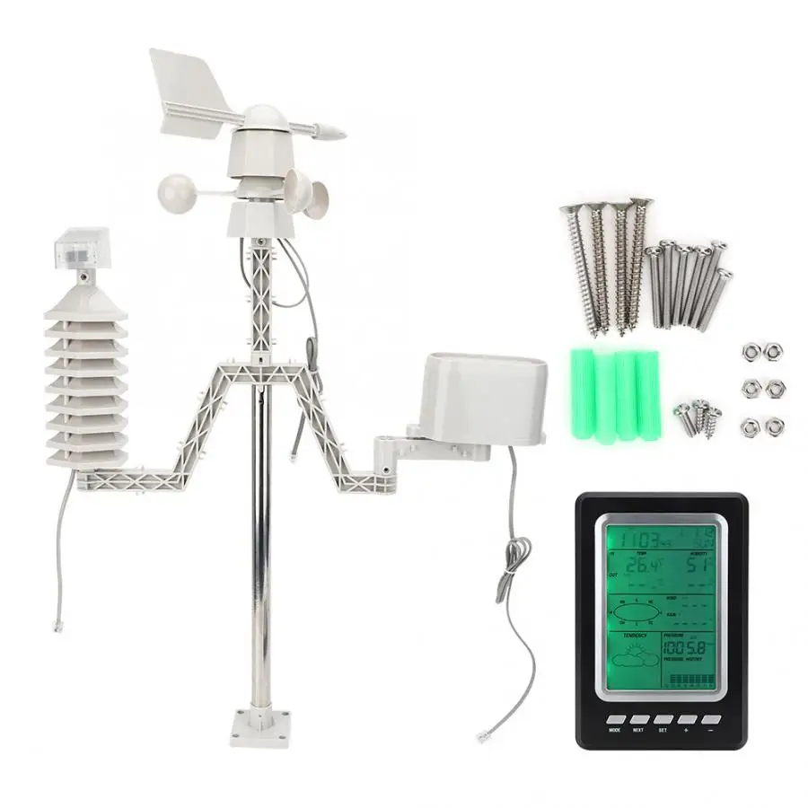 WS1030 Weather Instrument Humidity Meter Solar Wireless Temperature ...