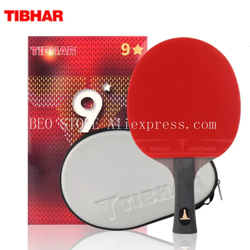 TIBHAR 9 Star Table Tennis Racket Superior Sticky Rubber Carbon Blade Ping Pong Rackets Pimples ...