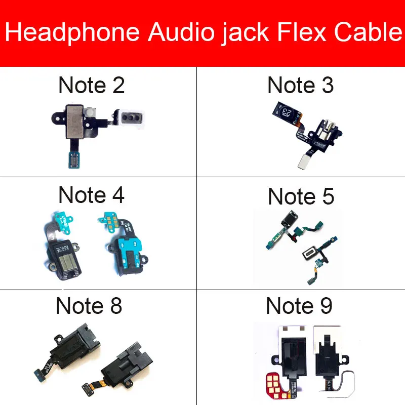 Conector de Audio Cable flexible para Samsung Galaxy Note 2 3 4 5 6 8 9 ...