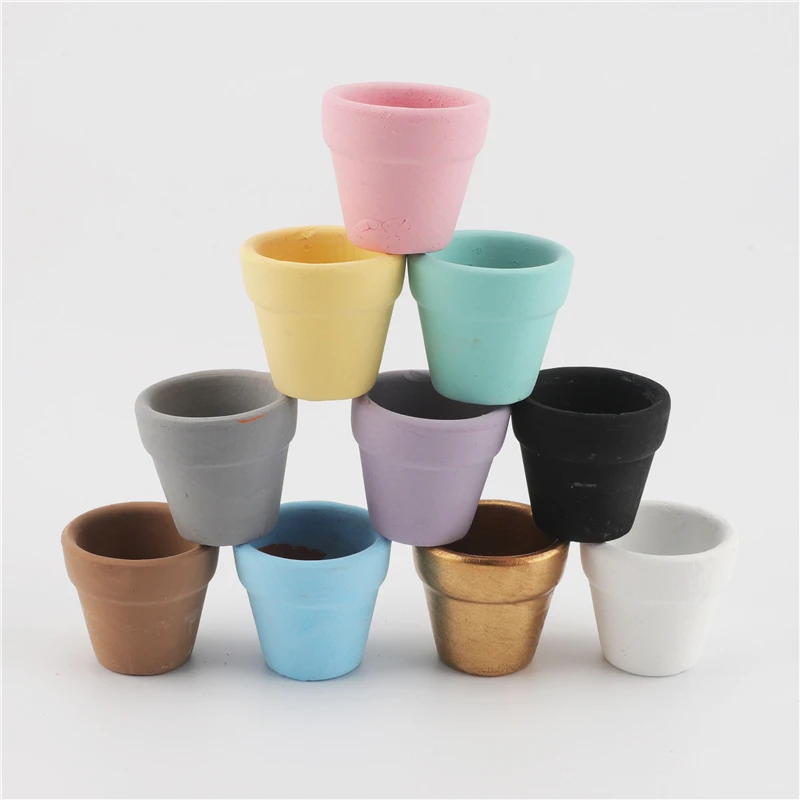 1 Piece Mini Teeny Colourful Terracotta Pot Clay Ceramic Pottery ...