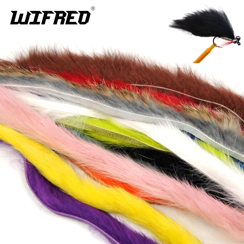 WIFREO 12PCS Vertical Cutting Rabbit Hair Strips Genuine Rabbit Fur for ...