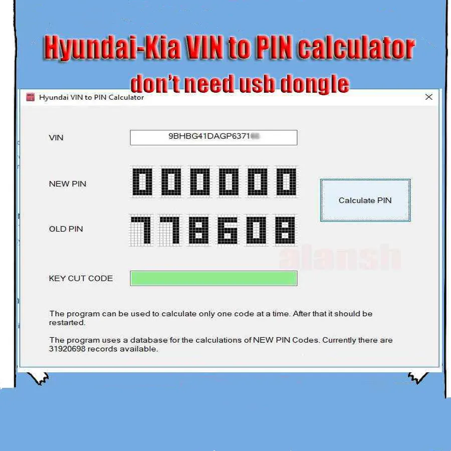 VIN To Immo Pin Code Key Cut Code Calculation Service for Hyundai/KIA ...