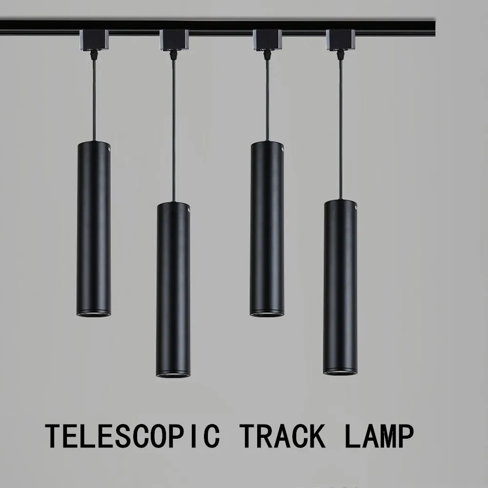 Lámpara colgante de riel de aluminio, foco de Chip COB regulable ...