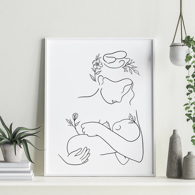 Mother And Baby Abstract Art