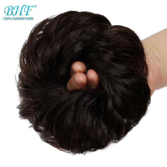 Natural human hair buns (Brand - BHF) - Hair.lk