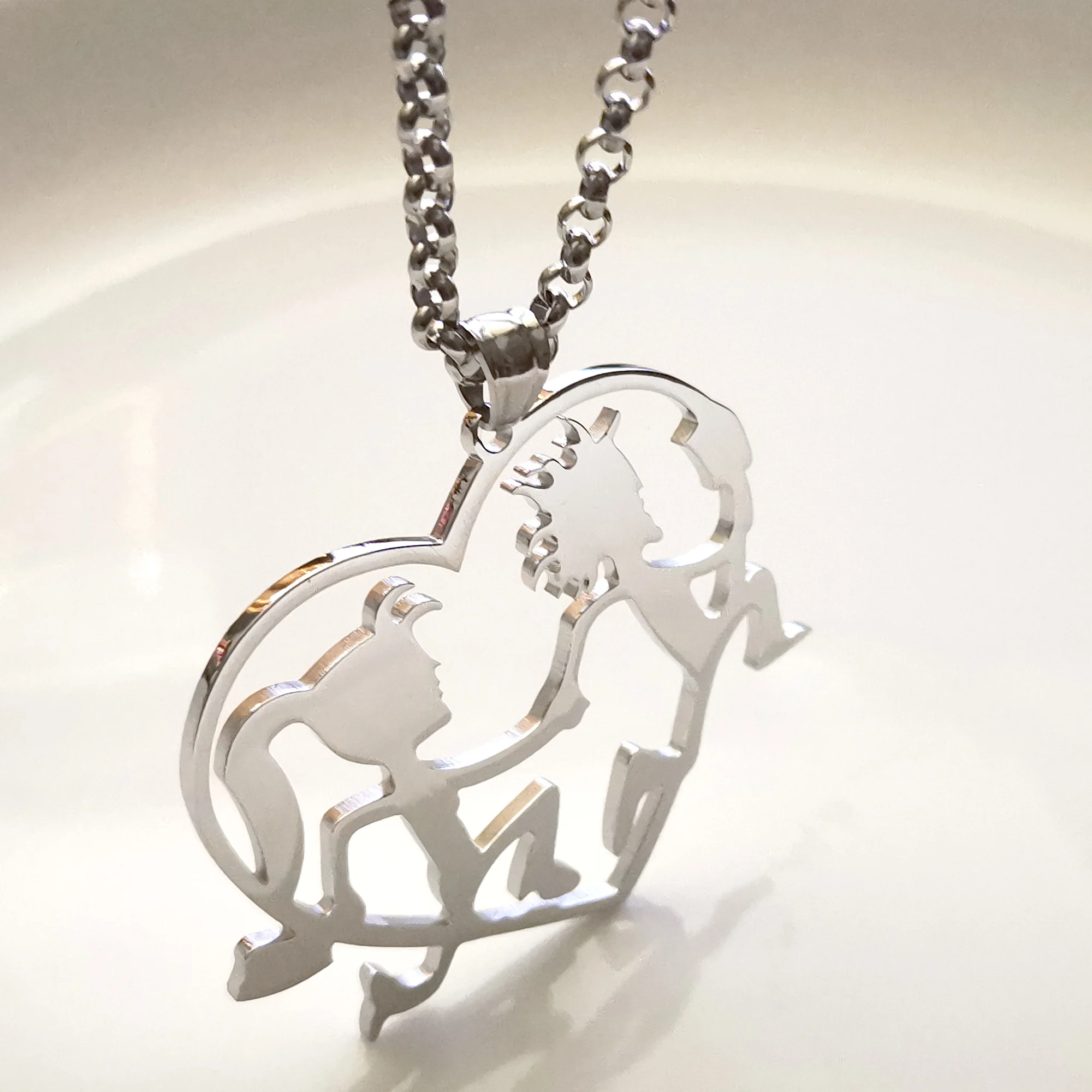 Big-Hatchetman-women-Heart-Pendant-Necklace-Silver-Stainless-Steel ...