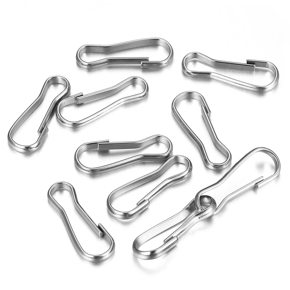 30pcs-Stainless-Steel-Snap-Spring-Clip-Clasp-Keychain-Buckle-Hooks ...