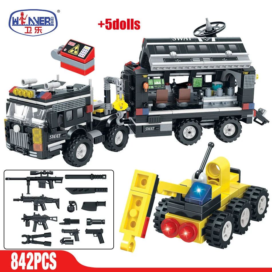 Winner SWAT City Police Station Truck Building Blocks Sets - Building Toys