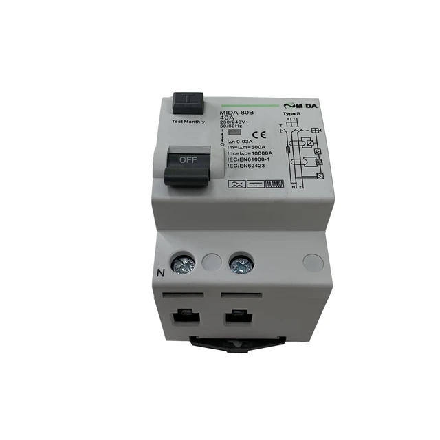 2Pole Type B RCCB 10KA 30mA 40A 63A 80A B Type RCD Circuit, 42% OFF