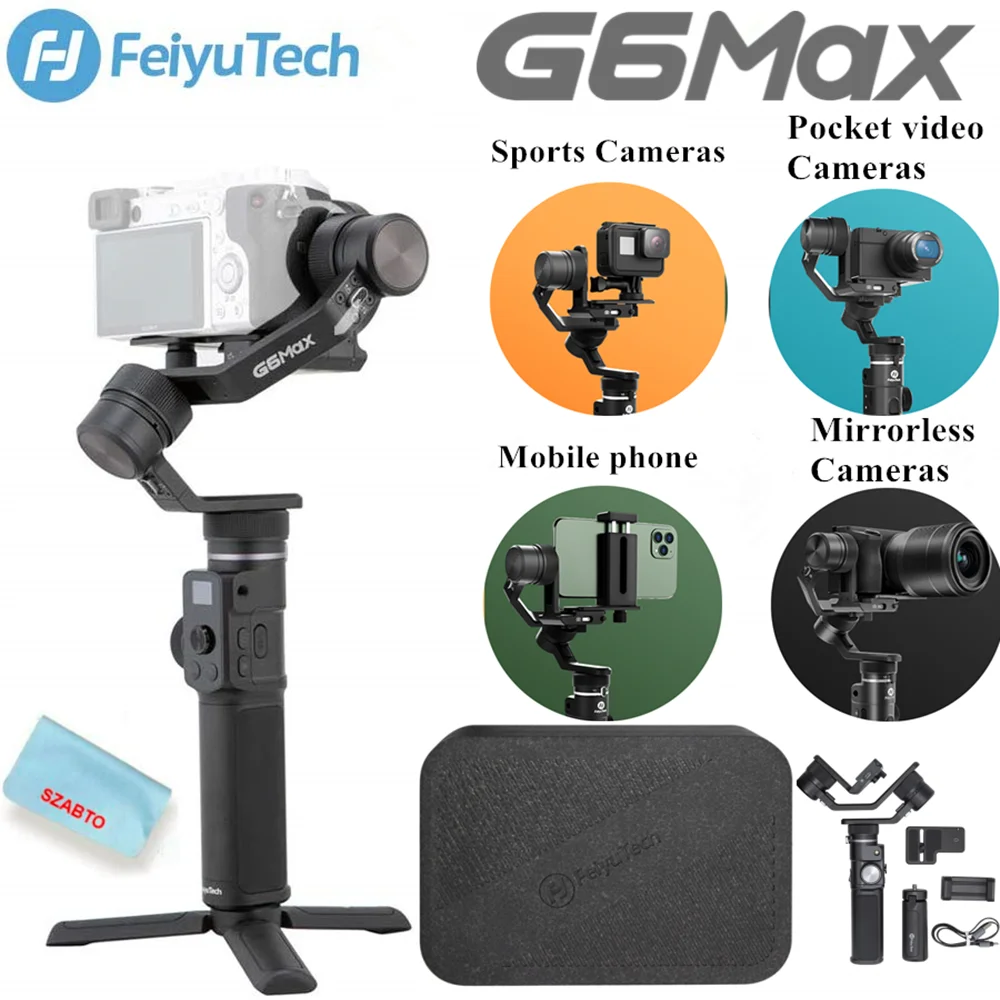 Feiyutech G6 Max 3-axis Handheld Camera Gimbal Stabilizer For Mirrorless Camera Pocket Camera ...