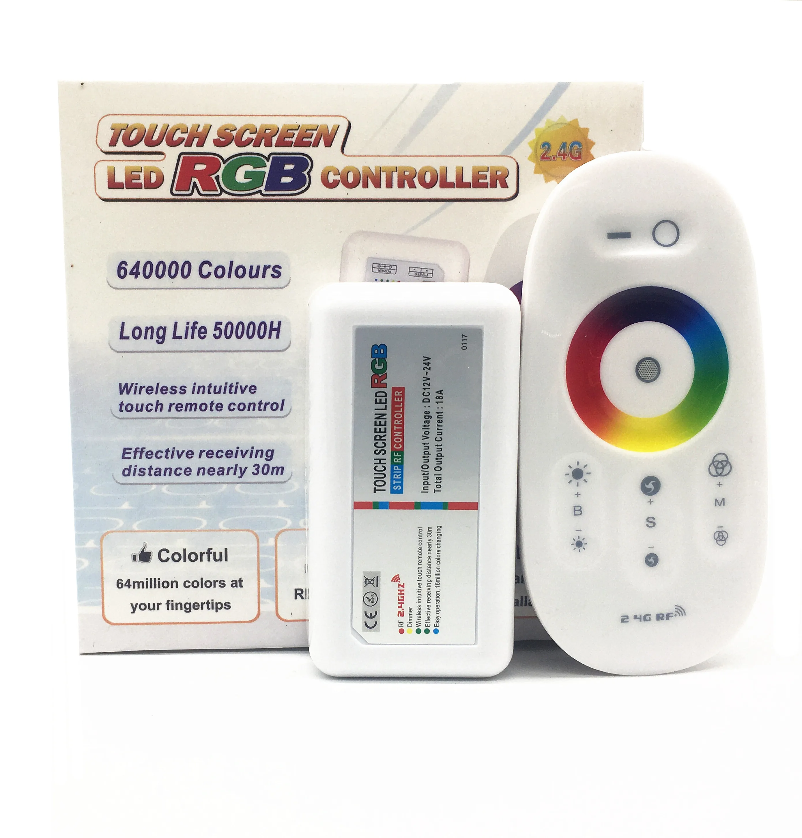 2-4G-RGB-RGBW-LED-strip-controller-touch-remote-control-RF-wireless-DC ...