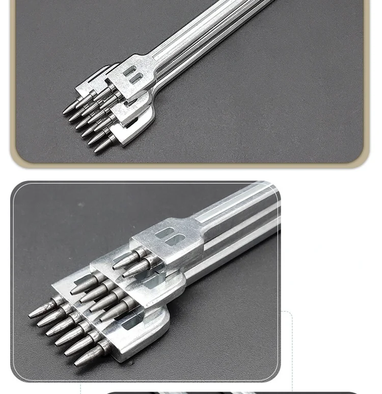 POINCON,5mm a set-Belgique--Outil de poinçonnage en cuir à rangée ronde ...