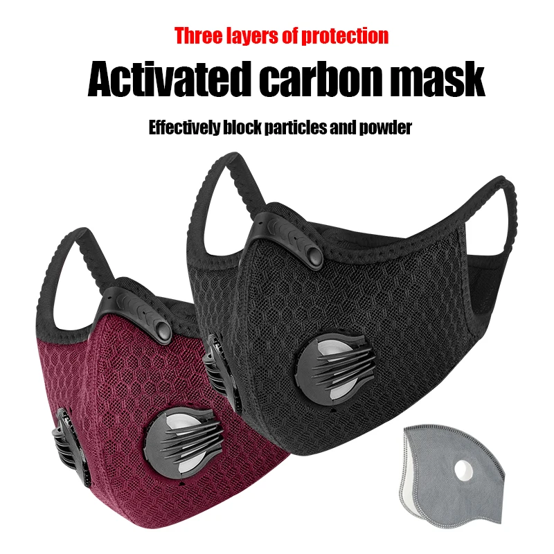 PCycling-Sport-Face-Mask-Activated-Carbon-Filter-Dust-Mask-PM-2-5-Anti ...