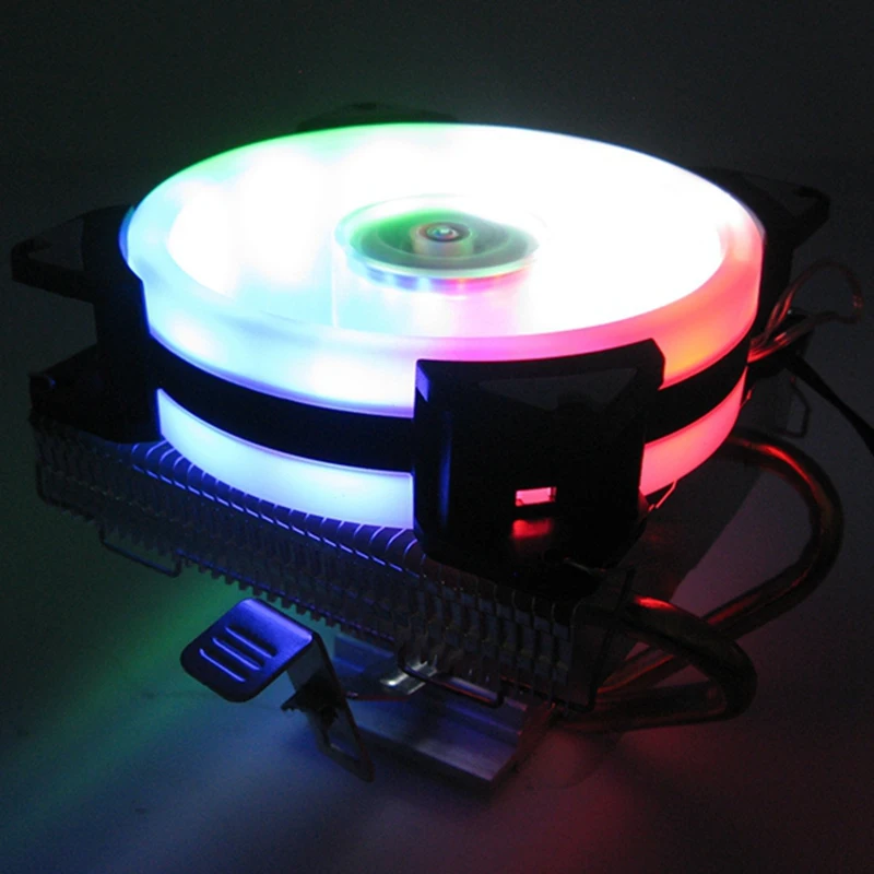 Generic 4pin 4 Heat 2heat Cooling Fan Rgb Led Cpu Cooler 90mm Fan ...