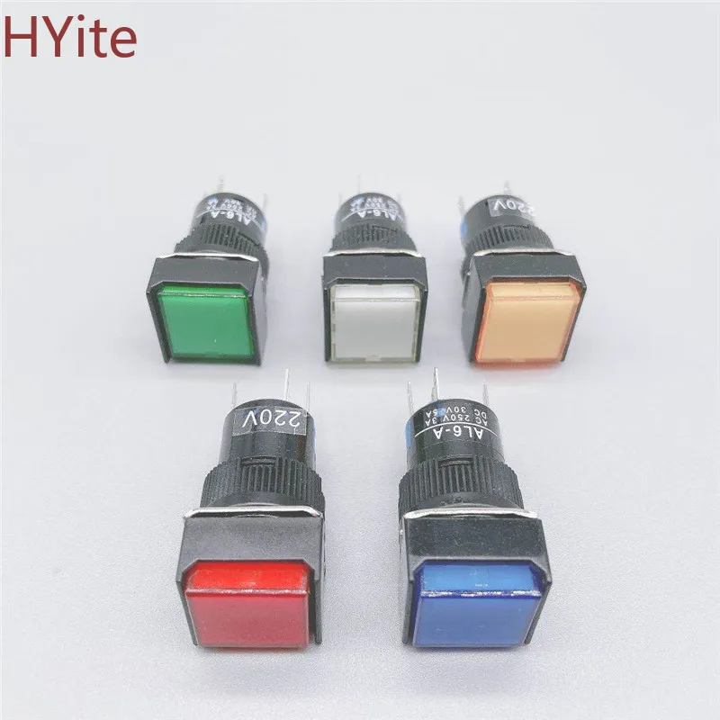 5v 12v 24v 220v 16mm Rectangle Self-locking Push Button With Led Lamp ...