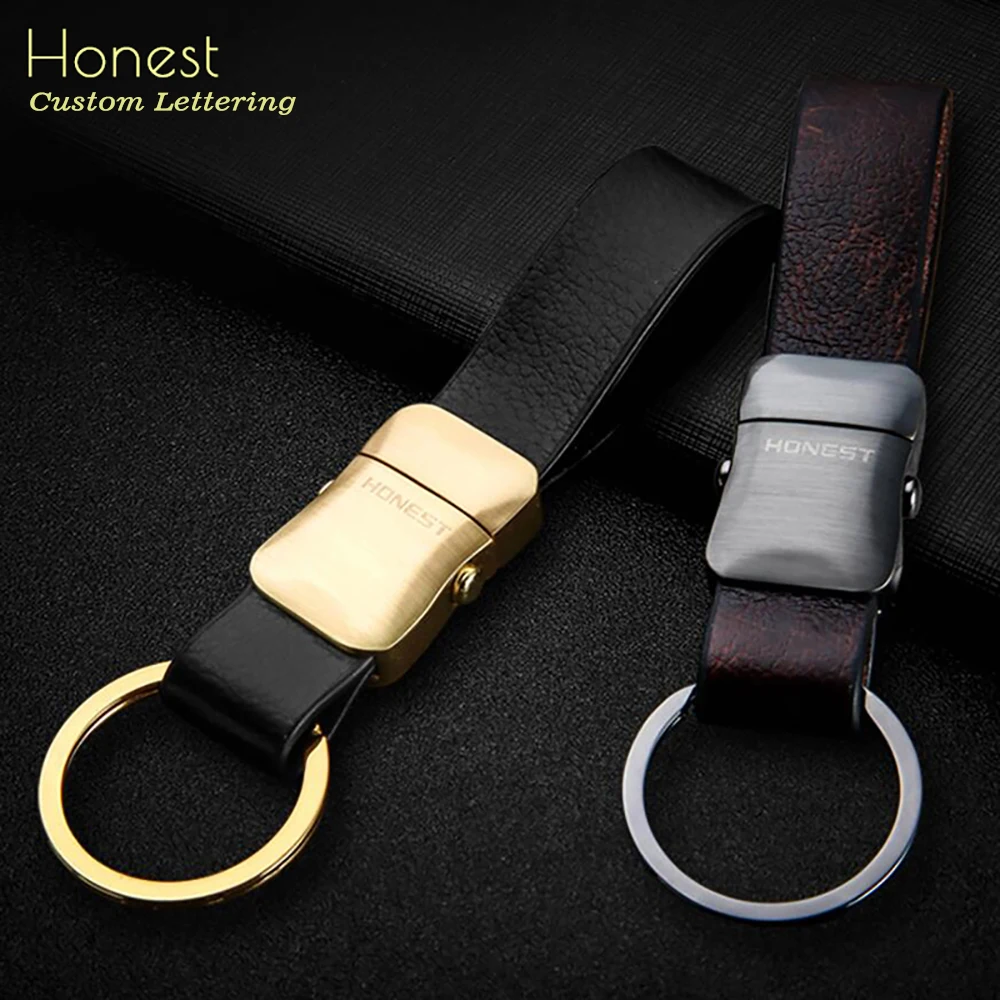 Honest Luxury Car Key Chain Women Men Keychains Classic Leather Car Key ...