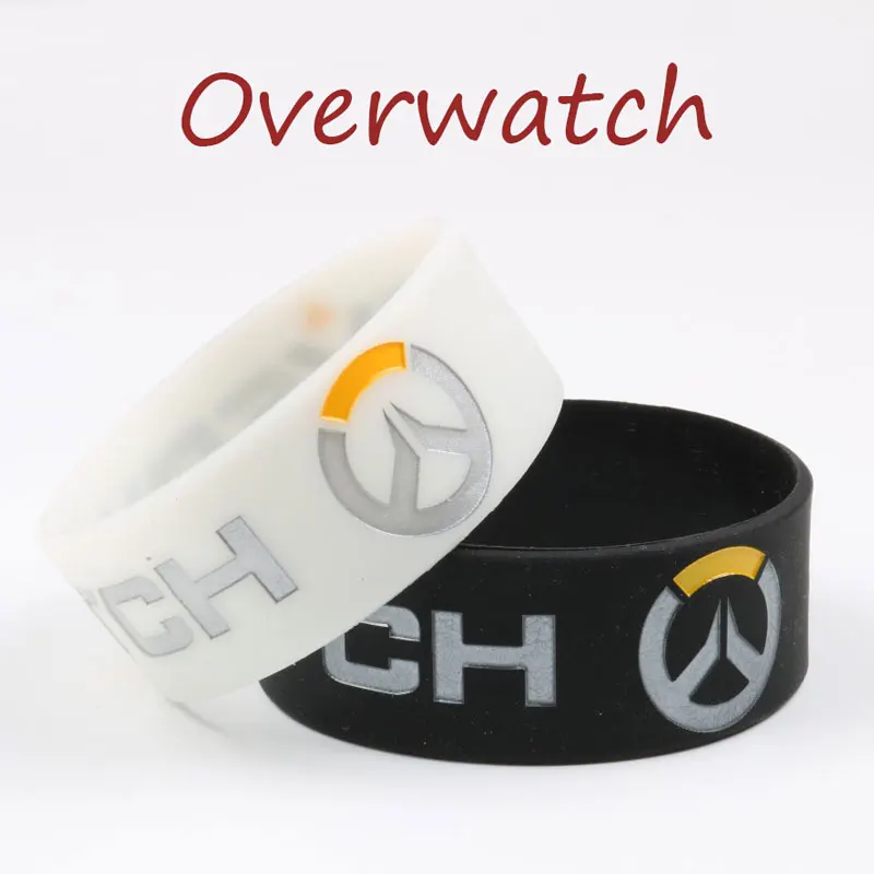 1 Piece Overwatch Silicone Bracelets Video Game Bangles For Men Wide ...