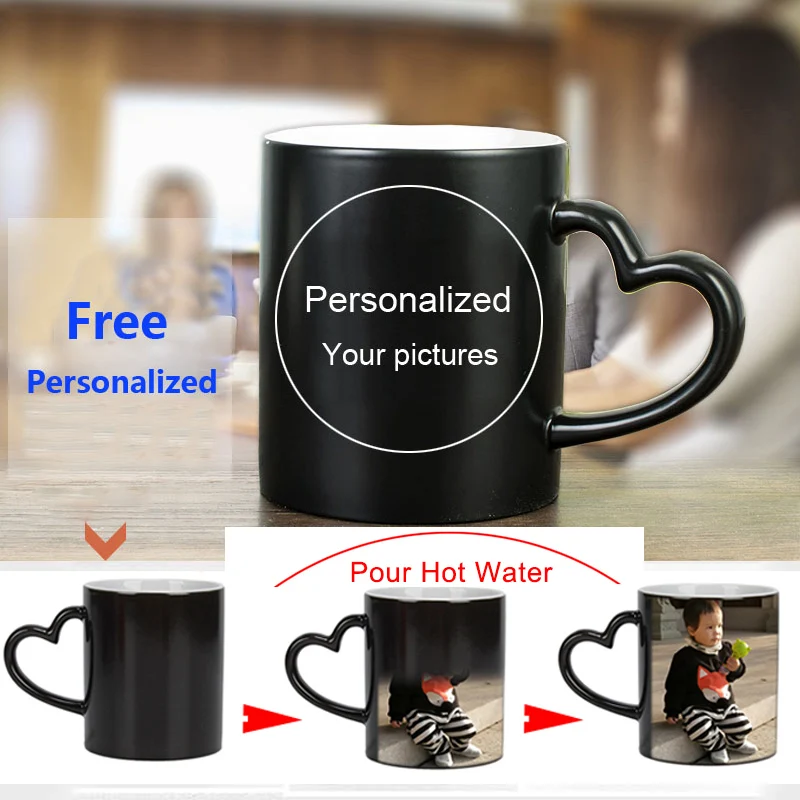 1pcs New 350ml Diy Personalized Magic Mug Heat Sensitive Ceramic Mug ...