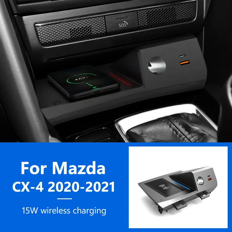 QI Car Wireless Charger For Mazda 3 Axela CX 5 CX 4 2017 2022 Auto ...