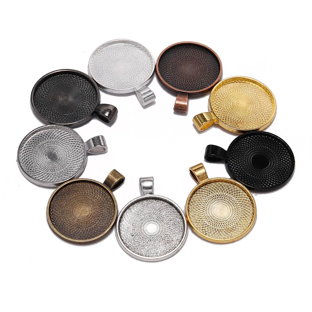 Cabochon Base Setting Bezel Tray Charm Pendants | Pendant Tray Diy ...