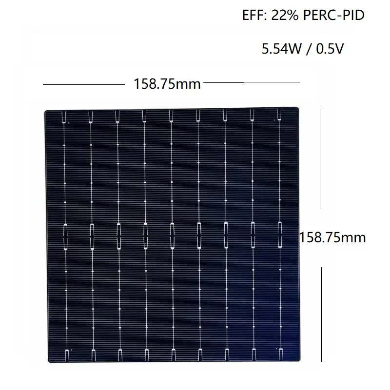 100pcs Mono crystalline Silicon Solar cells Bifacial PERC 22% High ...