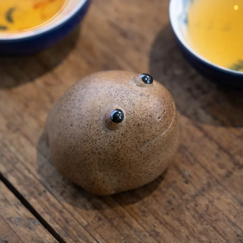 5CM Lucky Frog Tea Pet Zen Tea Set Coarse Pottery Porcelain Handmade ...