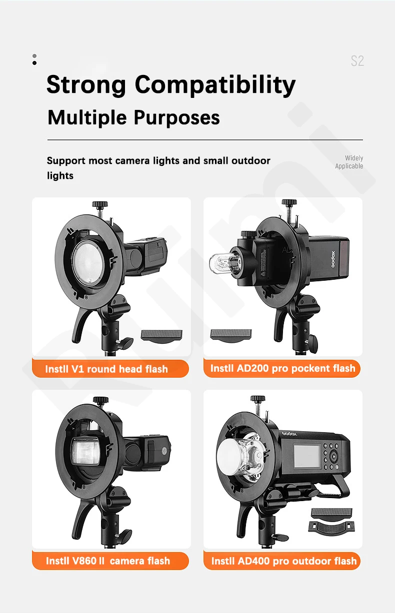 Godox S2 Flash Bracket for V1/V860II/AD200
