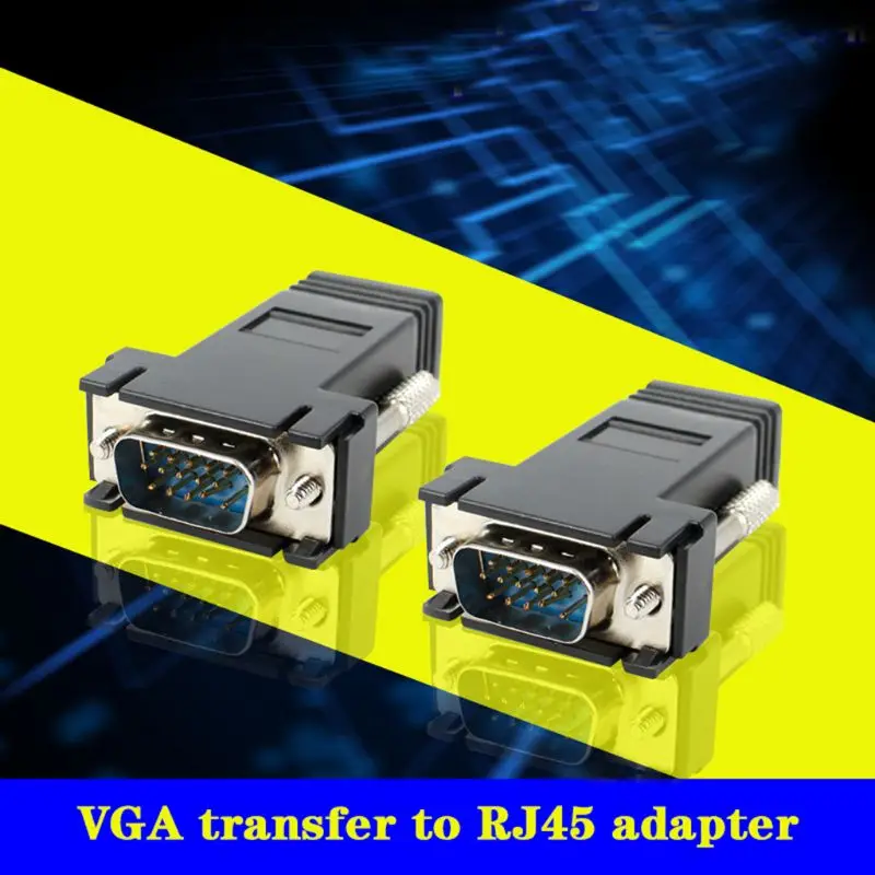 Adaptateur convertisseur VGA mâle vers Lan Cat5 Cat5e-6 RJ45 Ethernet ...