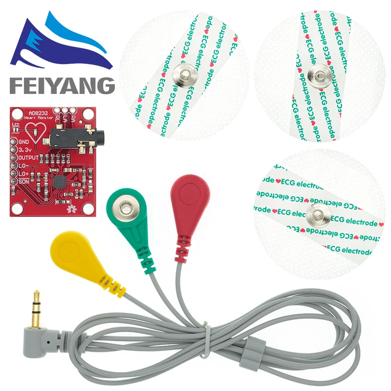 New AD8232 Ecg module AD8232 ecg measurement pulse heart ecg monitoring ...