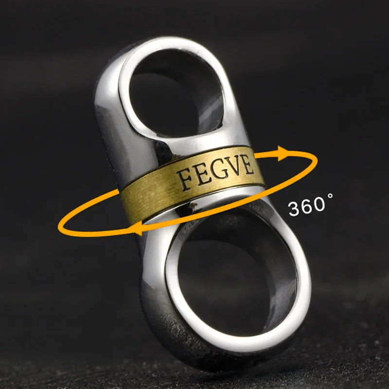 Real-Titanium-Keyring-Spin-Rotation-For-Key-Ring-Holder-Stainless-Steel ...