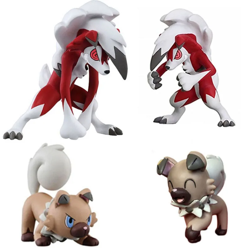 Cartoon Zon En Maan Rockruff Lycanroc Evolution Anime Figuur Speelgoed ...