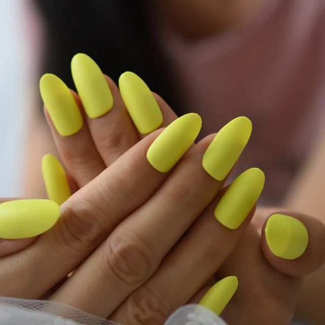 Neon Yellow Acrylic Nails