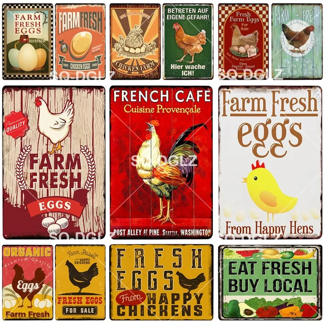 Farm And Chicken Tin Signs
