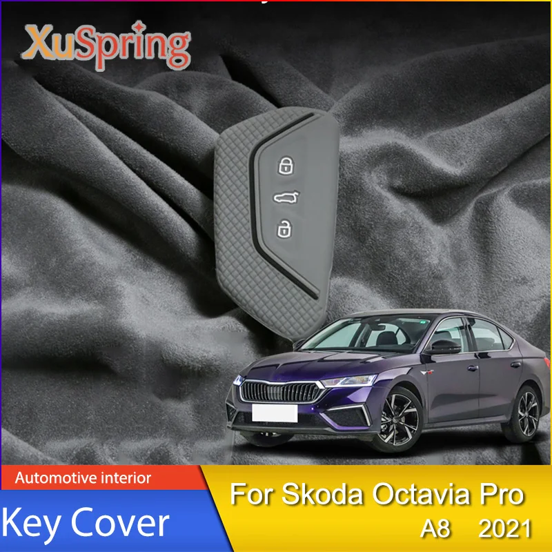 Car Remote Key Case Smart Chain Fob Cover For Skoda Octavia Pro A8 2021 ...