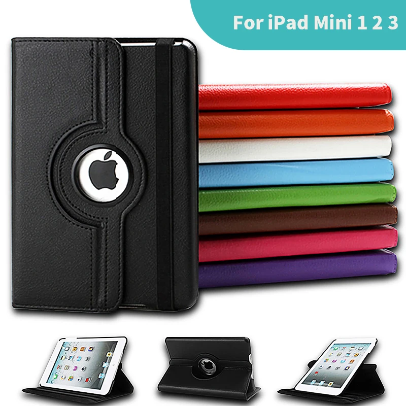 Кожаный чехол для iPad mini 1 2 3 чехол 360 Вращение флип-подставка 7,9 ''чехол для iPad mini 1 ...