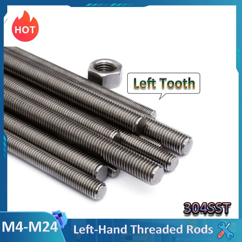 Barra-roscada-izquierda-de-acero-inoxidable-1-piezas-diente-inverso ...
