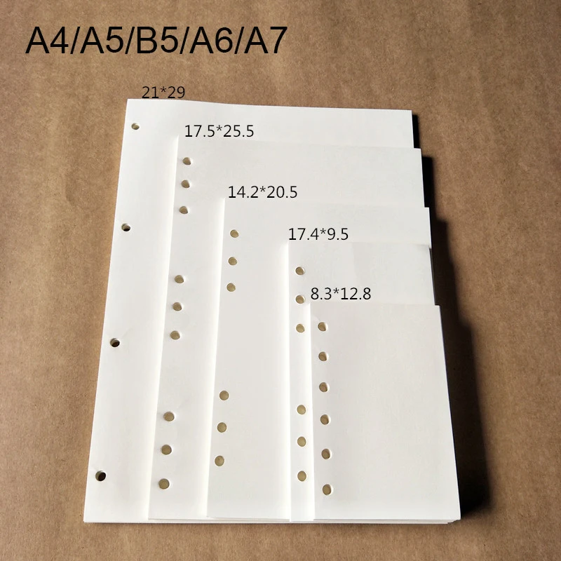 40 folhas a5 a6 a7 folhas soltas, core caderno espiral fichário, página ...