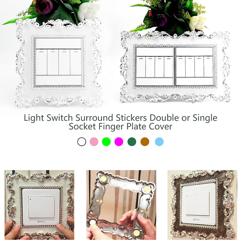 Light Switch Stickers Double Or Single Socket Finger Plate Panel Cover ...